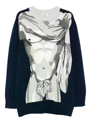 CHARLES JEFFREY Torso Graphic Sweater - Blue