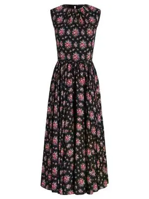 Dolce & Gabbana Floral Print Midi Dress - Black