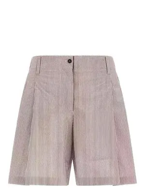 Brunello Cucinelli Button-fastening Striped Shorts - Brown
