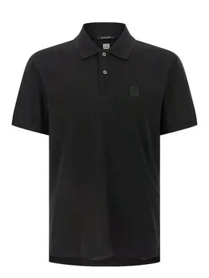 C.P. COMPANY Stretch Logo Polo Shirt - Black