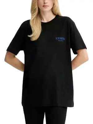 Iceberg Logo-embroidered T-shirt - Black