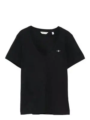 Gant V-neck T-shirt - Black