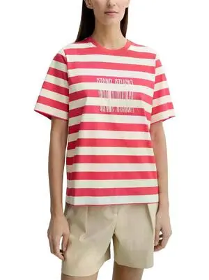 STAND STUDIO Striped T-shirt - Red
