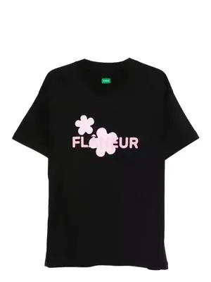 FLANEUR Organic Flower T-shirt - Black