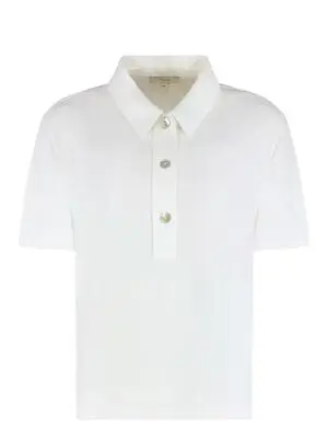 Vince Buttoned Polo Top - White
