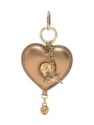 Chloé Heart-shaped Keyring - Gold