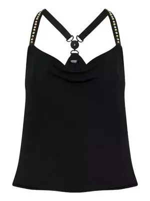 Versace Embellished-strap Top - Black