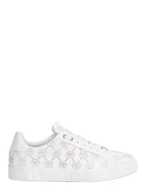 Philipp Plein Carson Monogram Strass Low-top Sneakers - White