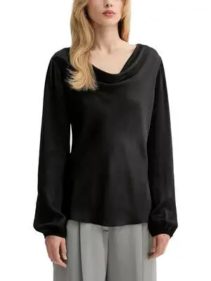 FRACOMINA Long-sleeve Scoop-neck Top - Black
