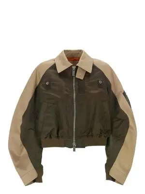 Sacai Colour-block Bomber Jacket - Green