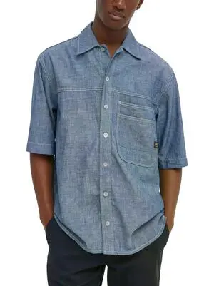 G-star Raw Chest-pocket Topstitched Shirt - Blue