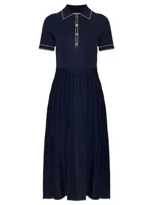 Michael Kors Contrast-stitching Midi Dress - Blue