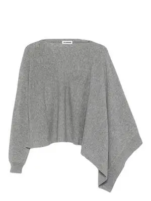 JIL SANDER Draped Asymmetric Cape - Grey