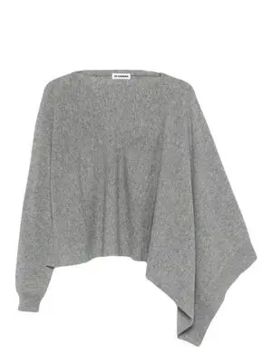 JIL SANDER Draped Asymmetric Cape - Grey