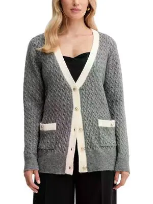 FRACOMINA V-neck Button Cardigan - Grey