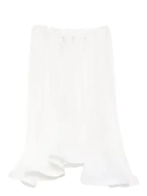 ROWEN ROSE Pleated Midi Skirt - White