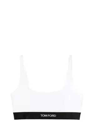 TOM FORD Logo-detail Bra - White