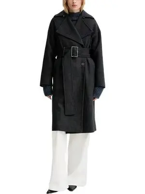 IRO PARIS Mealia Belted Coat - Grey