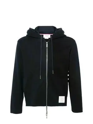Thom Browne Hooded Zip-up Hoodie - Blue