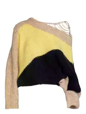 CIRCUS HOTEL Colour-block Crystal-embellished Sweater - Yellow
