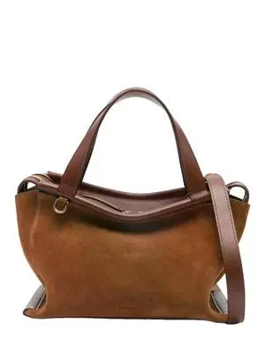 WANDLER Ida Suede Tote Bag - Brown