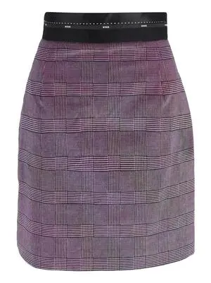MSGM Checked Pencil Skirt - Pink