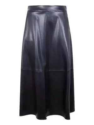 Max Mara Panelled A-line Leather Skirt - Black