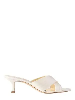 Manolo Blahnik Viera 50 Satin Mules - White