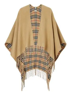 Burberry Reversible Checked Wool Wrap - Neutrals