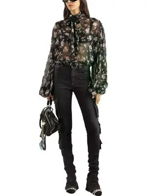 Dolce & Gabbana Floral-print Blouse - Black