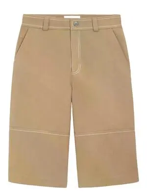 Ami Workwear Topstitched Bermuda Shorts - Neutrals