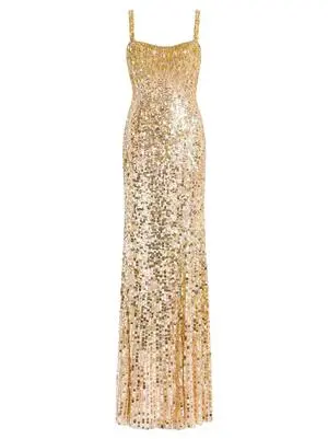 Jenny Packham Mirabeau Sequin Dress - Gold