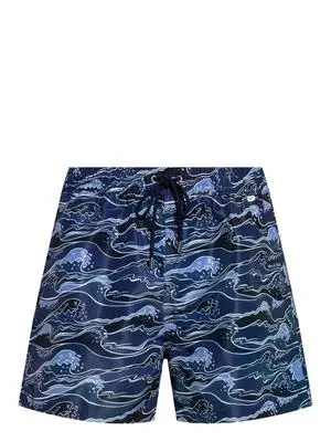 Paul Smith Wave-print Swim Shorts - Blue