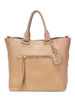 Prada Logo-plaque Tote Bag - Neutrals