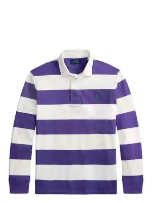 Polo Ralph Lauren Striped Point-collar Polo Shirt - Purple