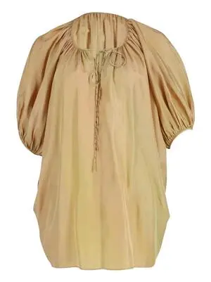 JOSEPH Sanko Puff-sleeved Gathered Blouse - Neutrals
