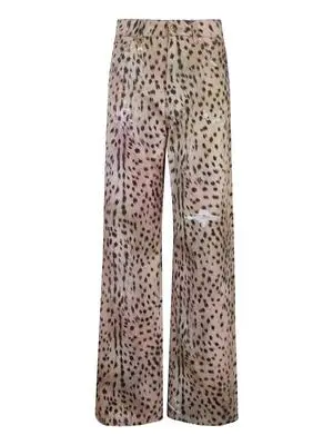 Amiri Animal-print Wide-leg Jeans - Neutrals