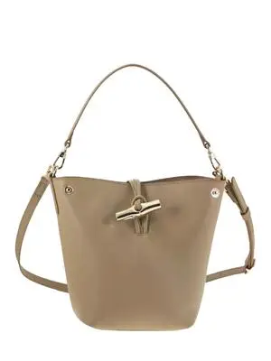 Longchamp Le Roseau Leather Bucket Bag - Neutrals
