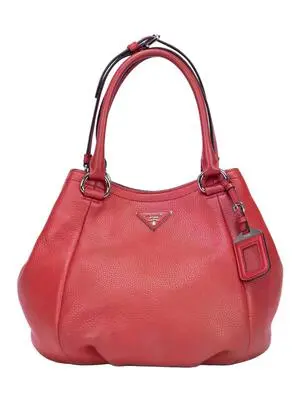 Prada Logo-plaque Shopping Bag - Red