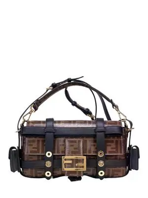 Fendi Cage Baguette Shoulder Bag - Brown