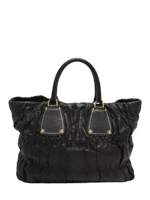 Prada Gaufre Leather Tote Bag - Black