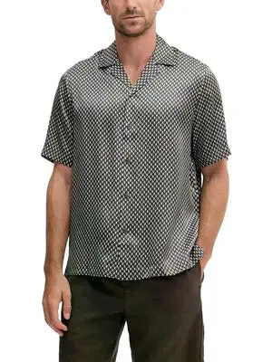Frescobol Carioca Camp-collar Patterned Shirt - Black