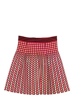 Prada Elasticated Waist Pleated Skirt - Red