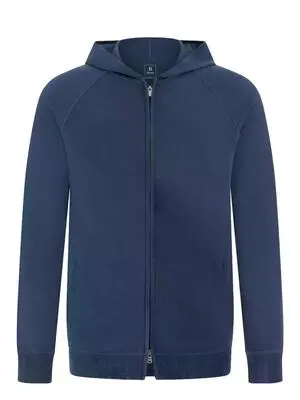 Boggi Milano Full-zip Hooded Sweater - Blue