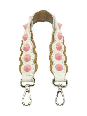 Fendi Studded Leather Shoulder Strap - White