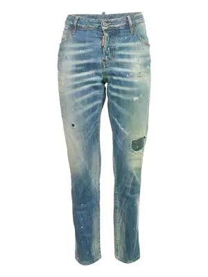 Dsquared2 Artistic Paint Distressed Jeans - Blue
