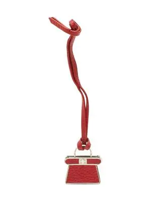 Fendi Pico Peekaboo Leather Bag Charm - Red