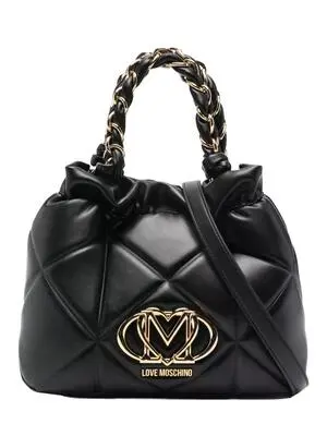 Moschino Quilted Logo-detail Tote Bag - Black