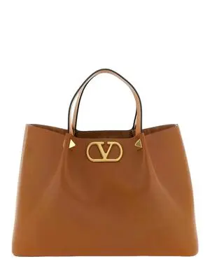 Valentino Garavani Studded V-logo Tote Bag - Brown