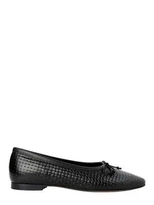 MENINA STEP Amelie Woven Leather Ballet Flats - Black